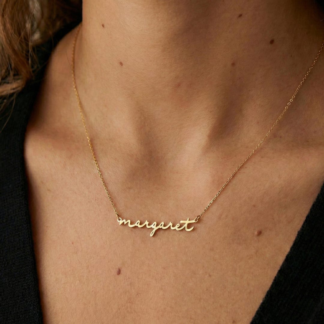 Dainty Name Necklace, Custom Lowercase Name Necklace, Signature Name ...