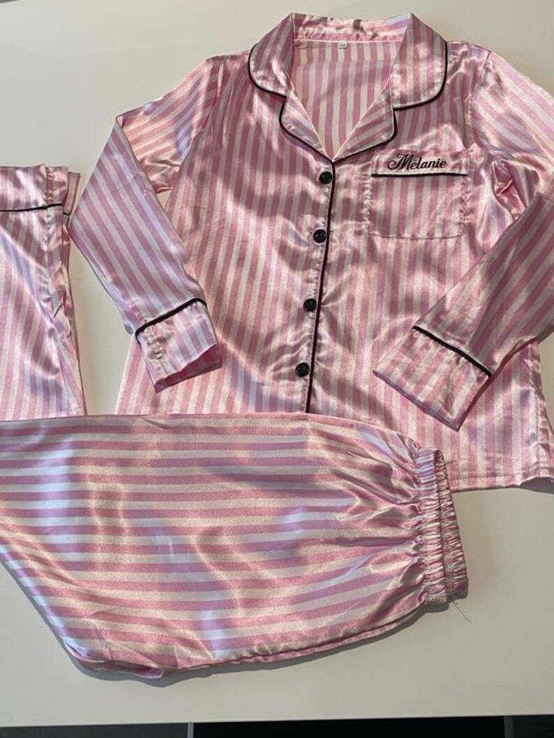 Ensemble pyjama en satin à rayures roses style Victoria secret - Etsy ...