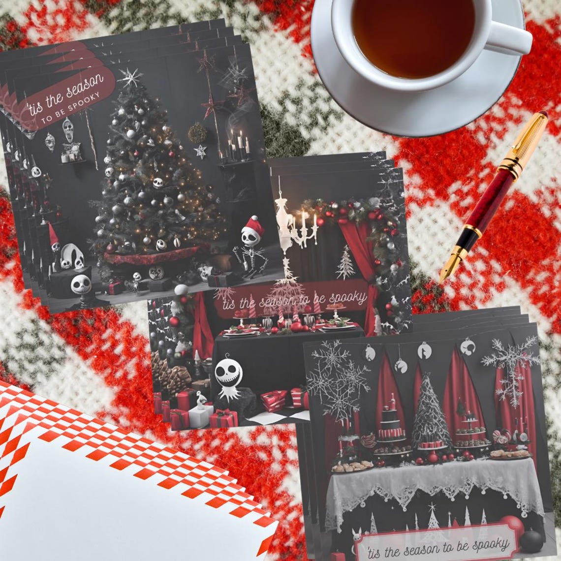 Dark Christmas Card Set - Tis the Season to Be Spooky - Festive ...