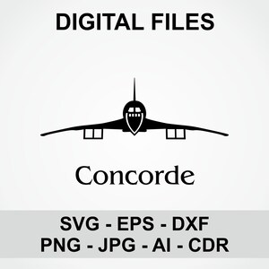 Concorde, Dxf, Svg, Ai, Png, Cdr, Digital Files, Laser Cut, Plasma CNC ...