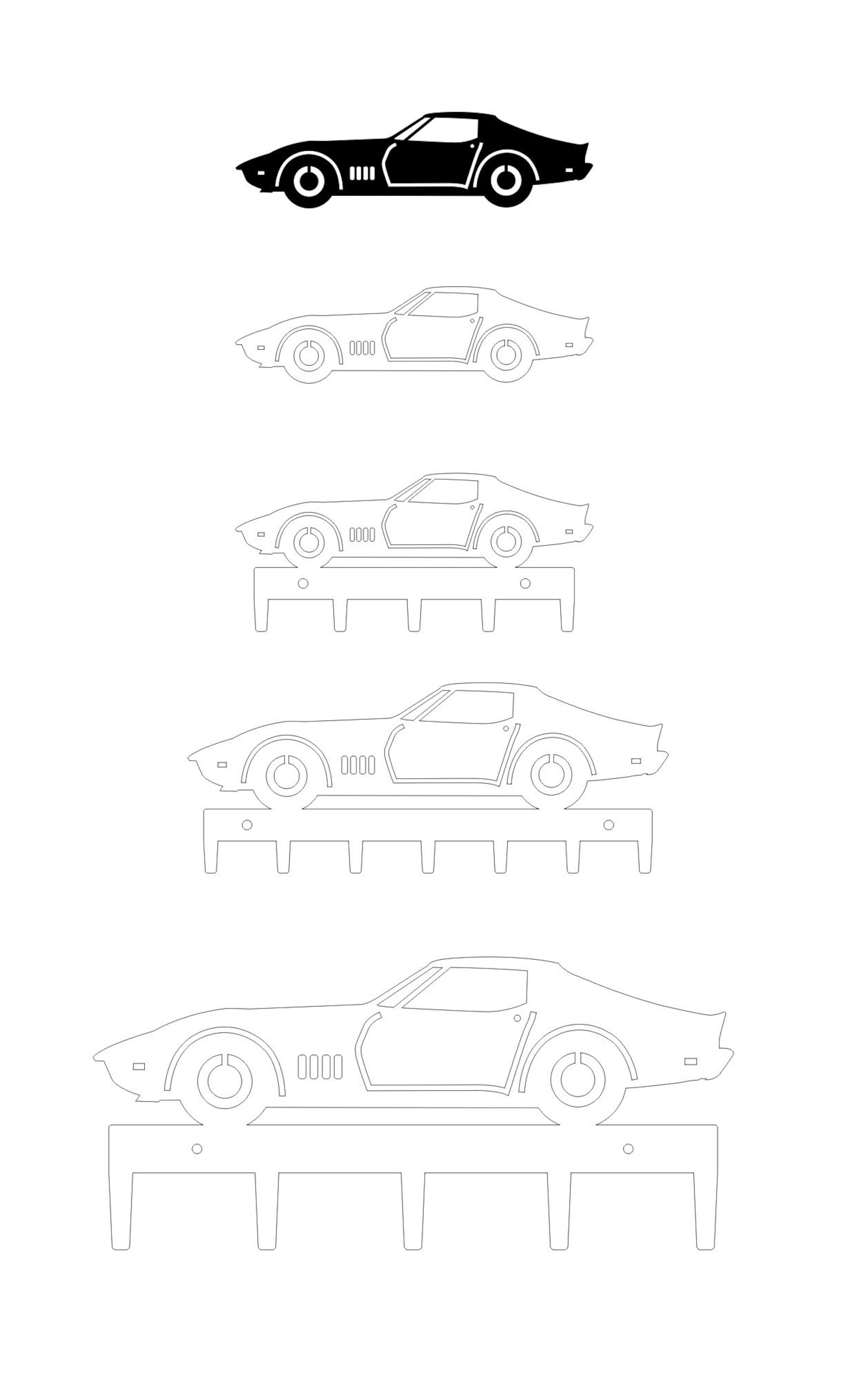 Corvette C3, Stingray, Sports Car, Dxf, Svg, Ai, Png, Cdr, Digital ...