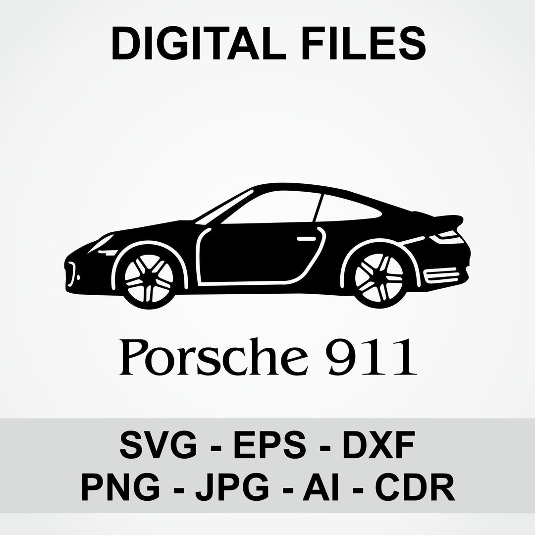 Porsche 911 German Sports Car Dxf Svg Ai Png (Download Now) - Etsy