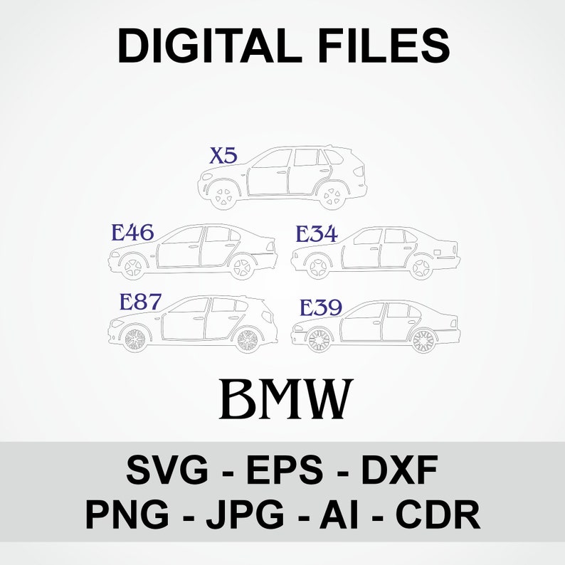 German Cars Bundle, DXF, SVG, Digital Files, Vector File, Laser Cut ...