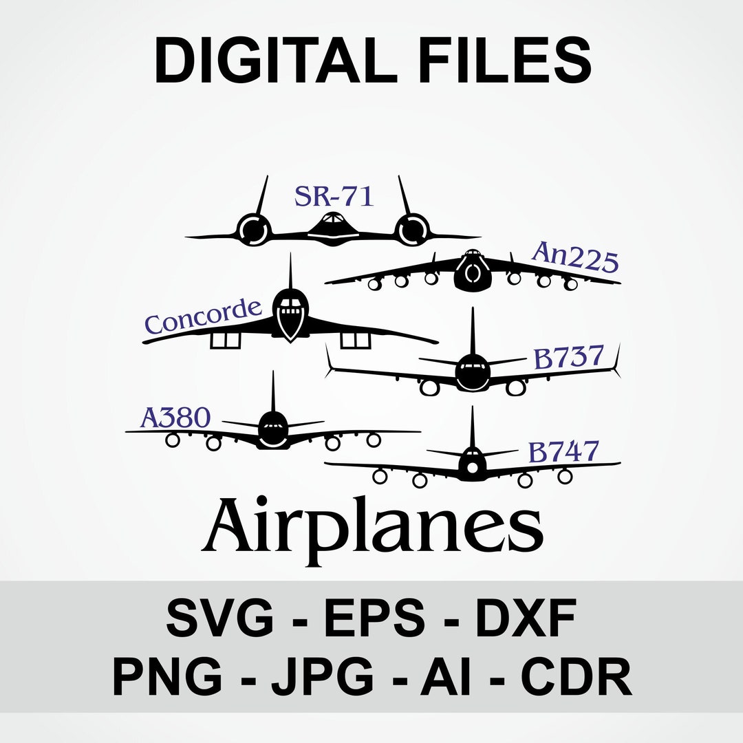 Airplanes Bundle Airplane Svg DXF SVG Digital Files - Etsy UK