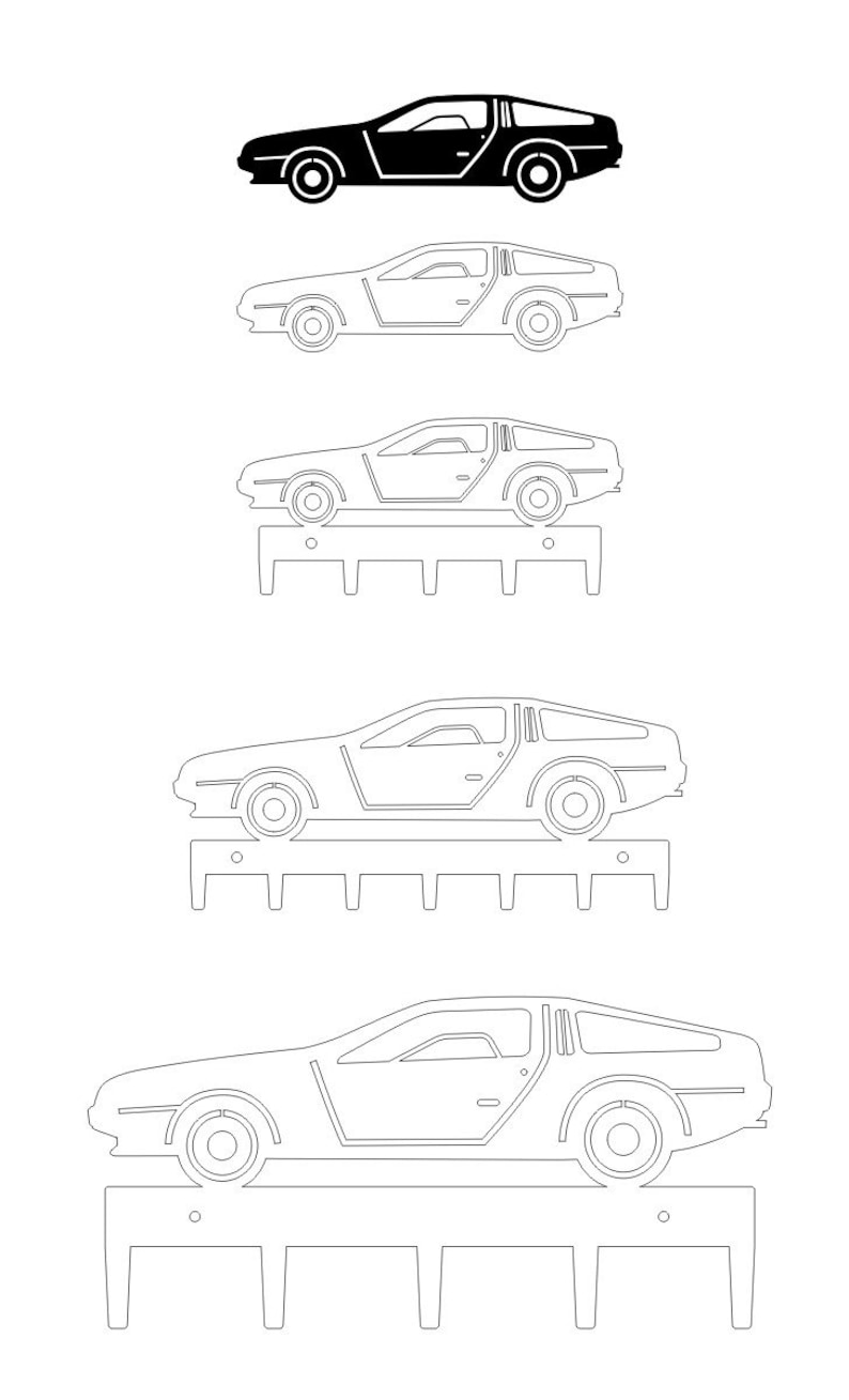 Delorean, Sports Car, Dxf, Svg, Ai, Png, Cdr, Digital Files, Laser Cut ...