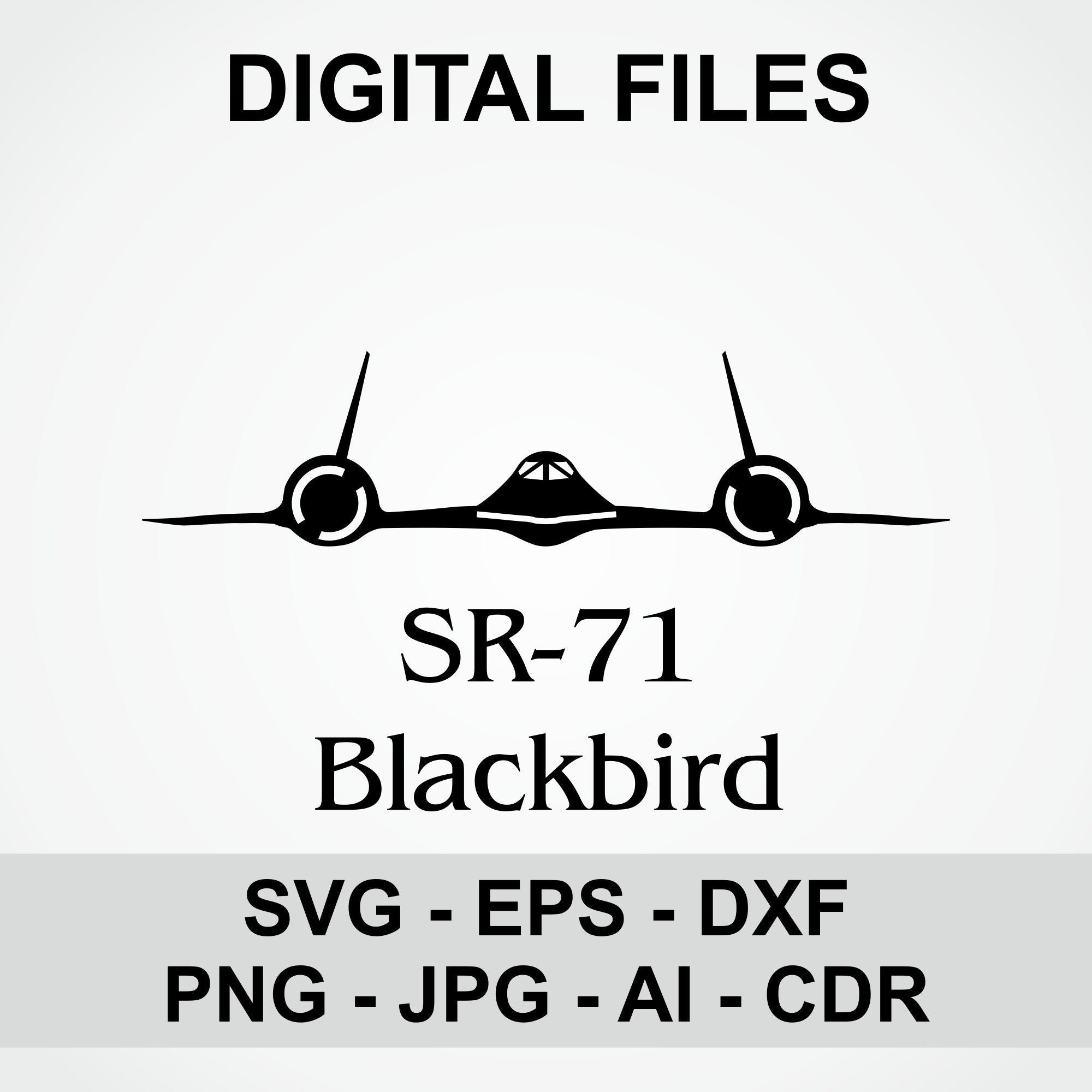 SR-71 Blackbird, Dxf, Svg, Ai, Png, Cdr, Digital Files, Laser Cut, Cnc ...