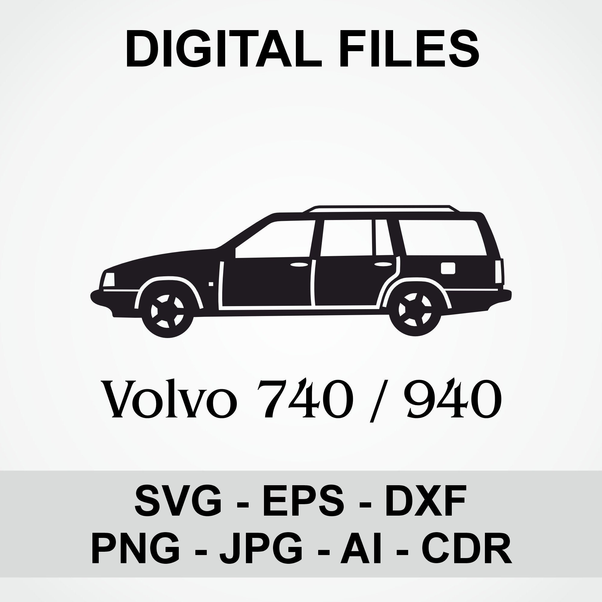 Volvo 740, 940, Swedish Car, Dxf, Svg, Png, Cdr, Digital Files, Laser ...