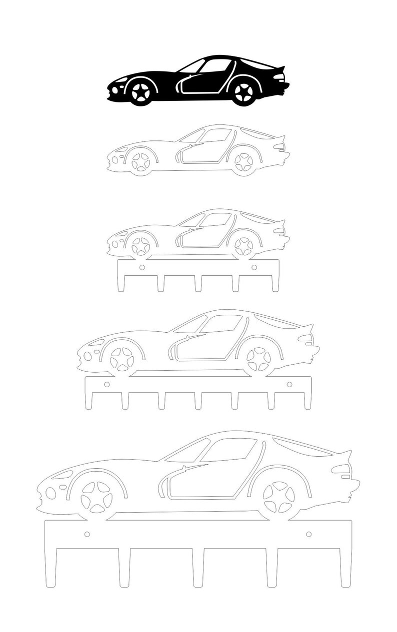 Dodge Viper, Sports Car, Dxf, Svg, Ai, Png, Cdr, Digital Files, Laser ...