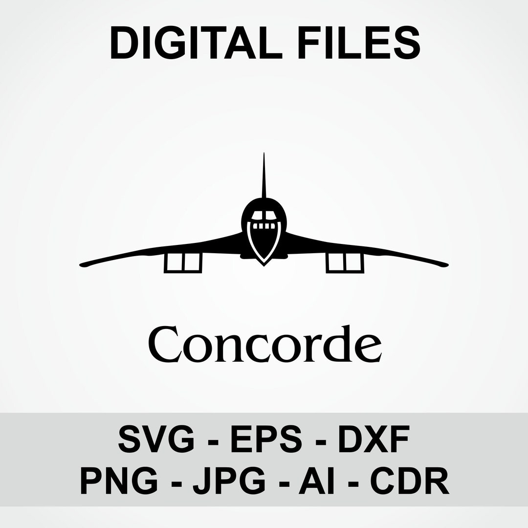 Concorde, Dxf, Svg, Ai, Png, Cdr, Digital Files, Laser Cut, Plasma CNC ...