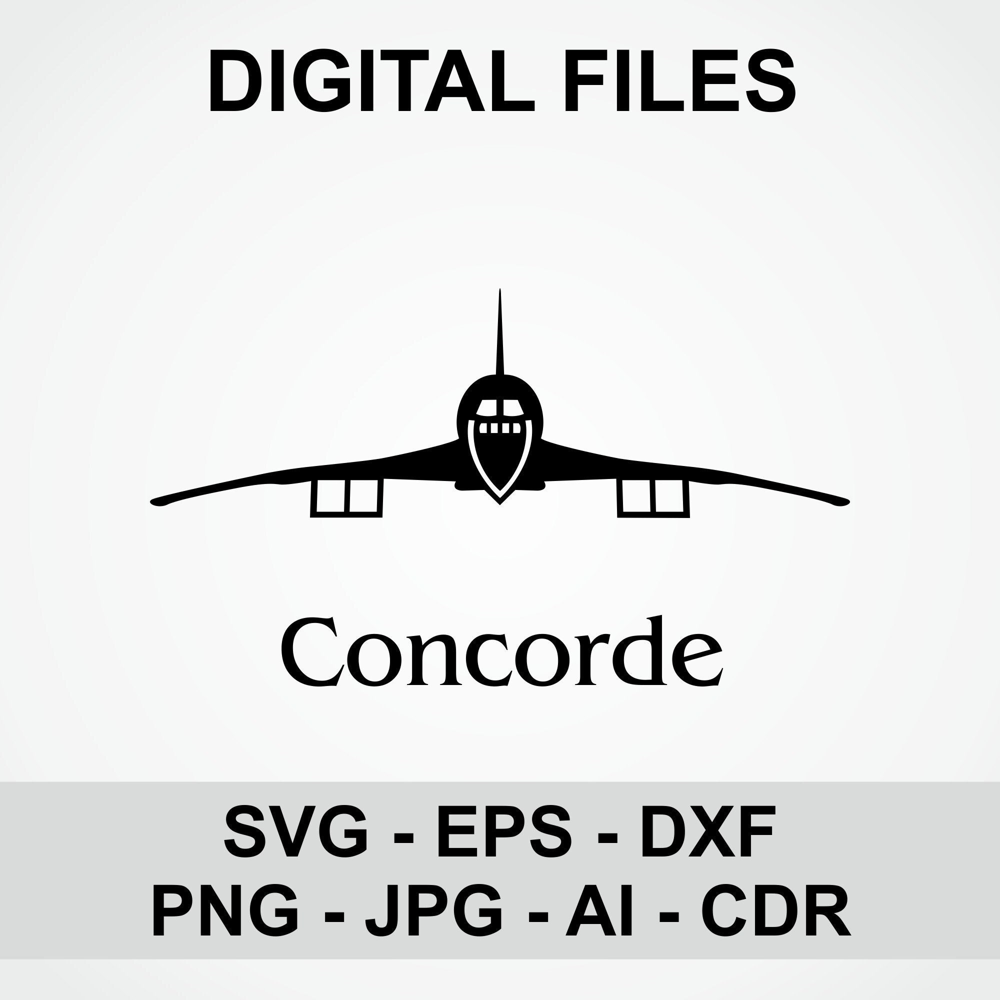 Concorde, Dxf, Svg, Ai, Png, Cdr, Digital Files, Laser Cut, Plasma CNC ...