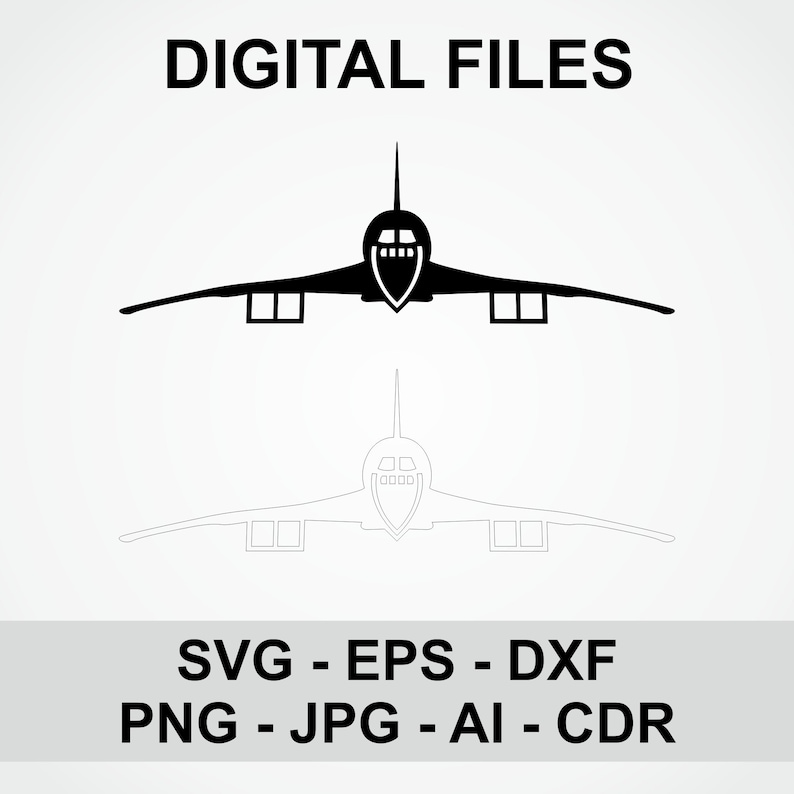 Concorde, Dxf, Svg, Ai, Png, Cdr, Digital Files, Laser Cut, Plasma CNC ...