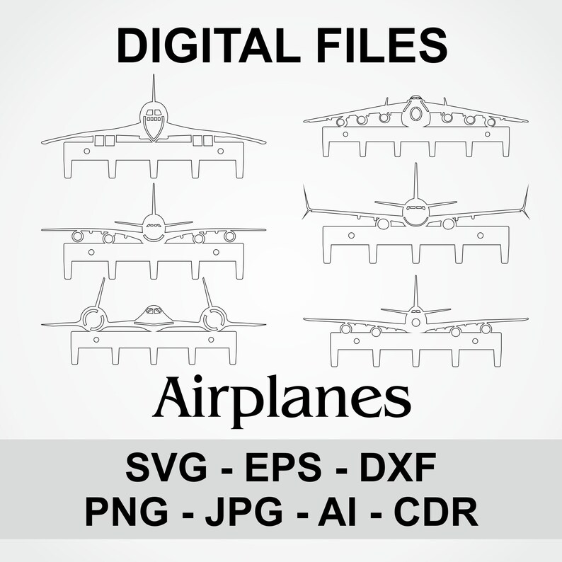 Airplanes Bundle, Airplane Svg, DXF, SVG, Digital Files, Vector File ...