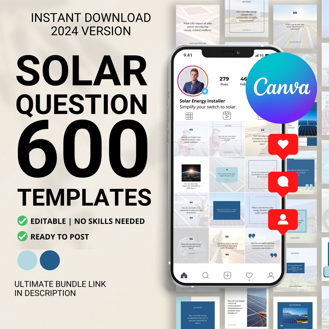 Solar Templates for Questions Instagram Posts, Solar Canva, Solar ...