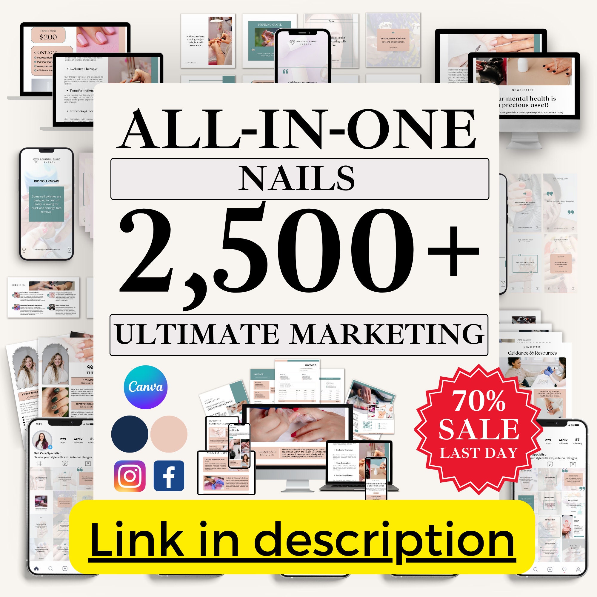 2024 Nails Infographics Instagram Posts, Nails Canva Templates, Nails ...