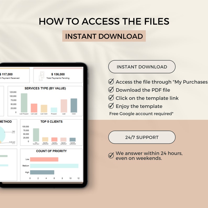 Client Tracker Google Sheets, Task Tracker Google Sheets, Client & Task ...