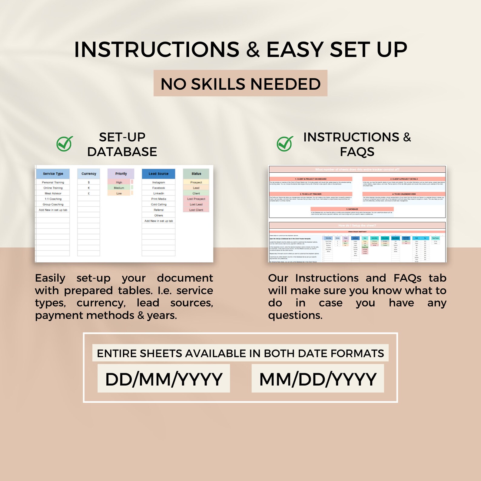 Client Tracker Google Sheets, Task Tracker Google Sheets, Client & Task ...