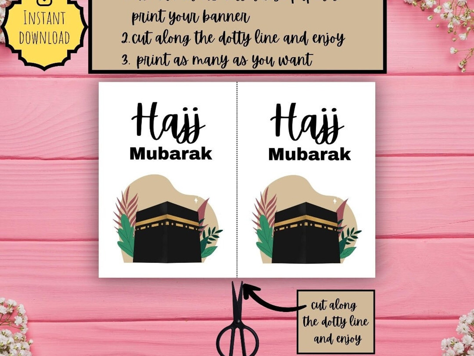 Printable Hajj Banner Printable Hajj Mubarak Banner Printable Hajj ...