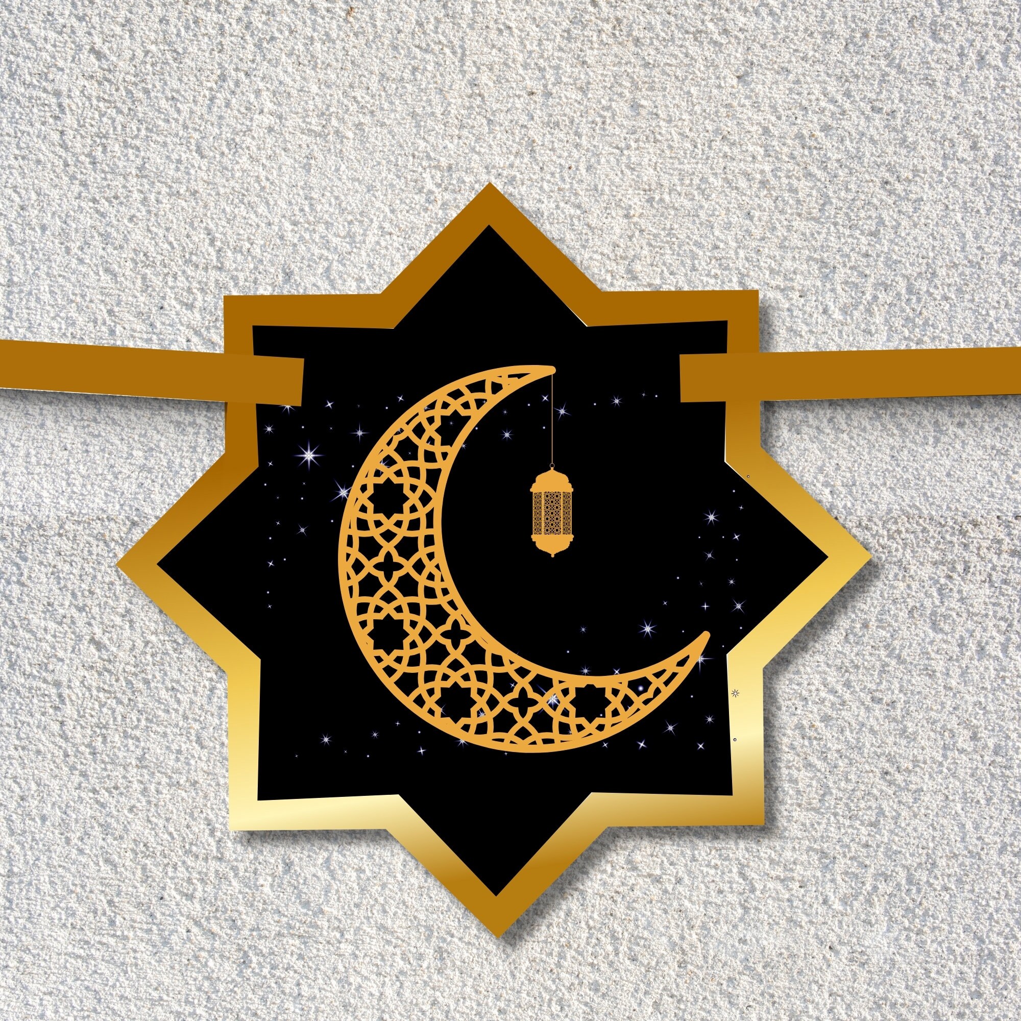 Printable Metallic Gold Eid Mubarak Banner Printable Eid Bunting ...