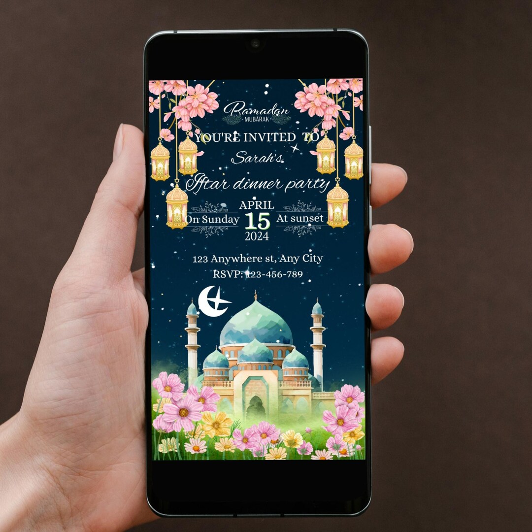 Editable Iftar Dinner Party Animated Video Invitation Editable Iftar ...