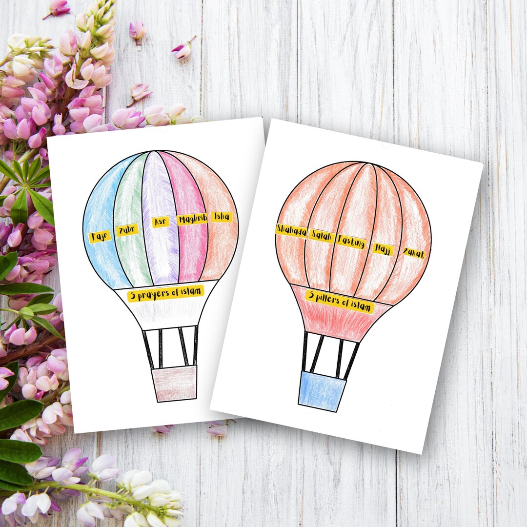 Printable 5 Daily Prayers of Islam Printable Islamic Kids Craft ...