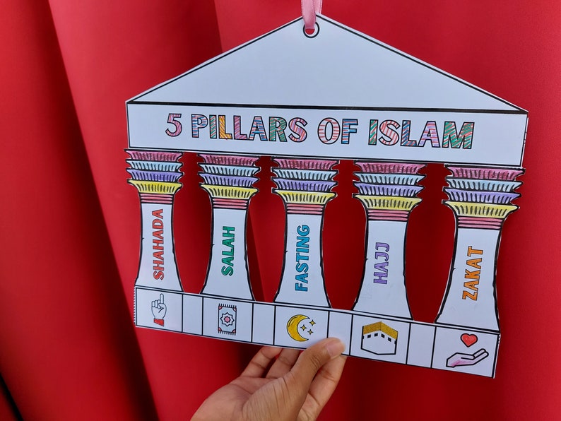 Printable 5 Pillars of Islam Crafts for Kid's Printable Islamic Kids Craft Printable Muslim Kid ...