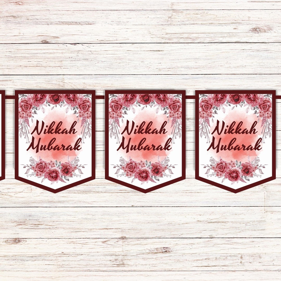 Printable Nikkah Banner Printable Nikkah Bunting Printable Digital ...