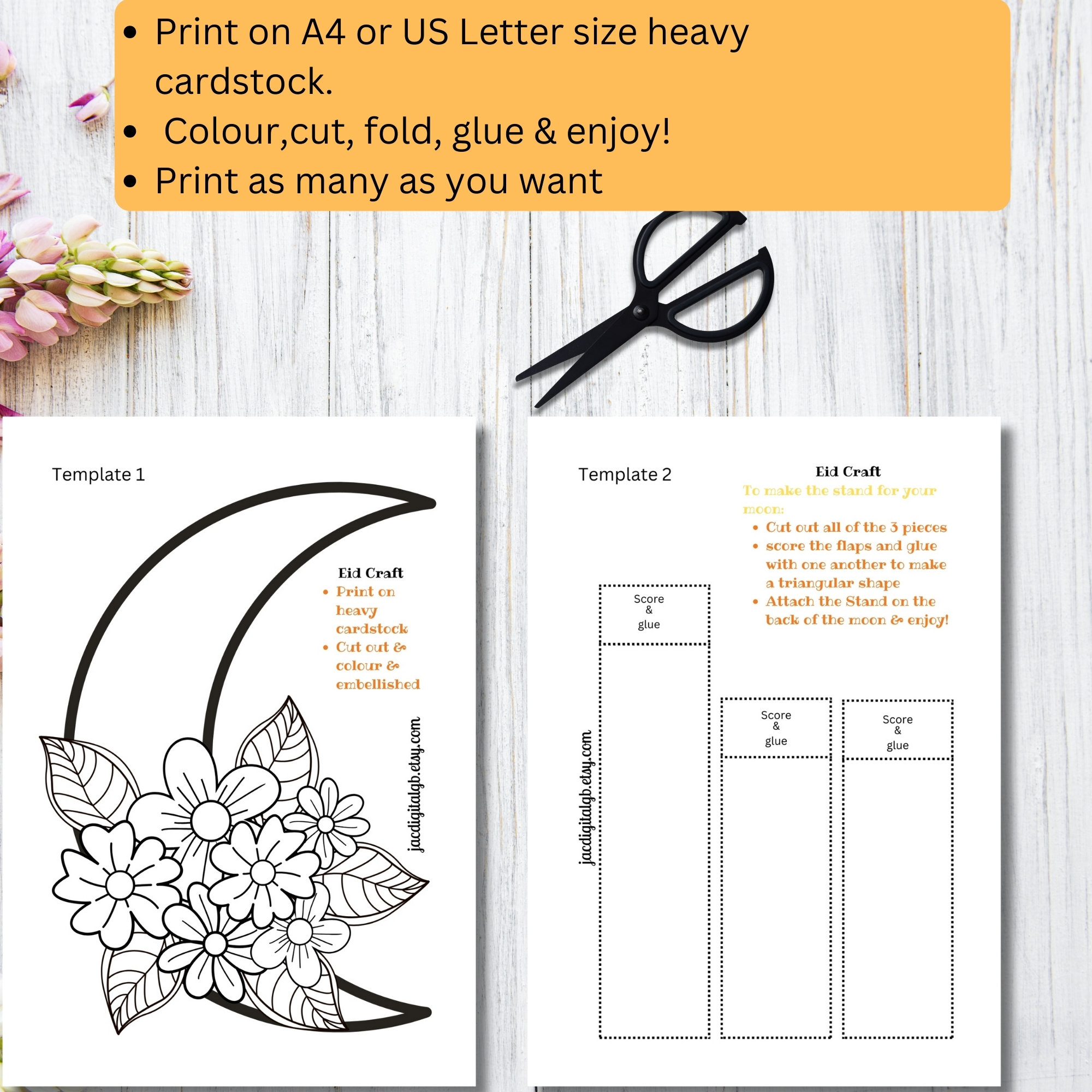 Printable DIY Kid's Eid Craft Printable Eid Craft Kids Printable Eid ...