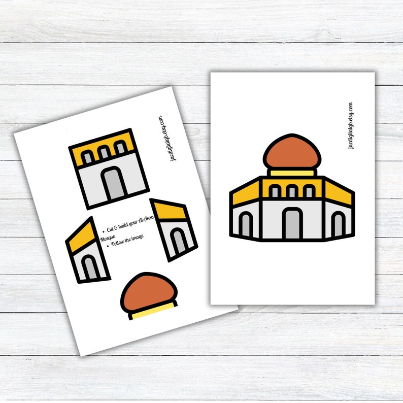 Printable Build A Mosque Craft Printable Islamic Kid's Craft Printable ...