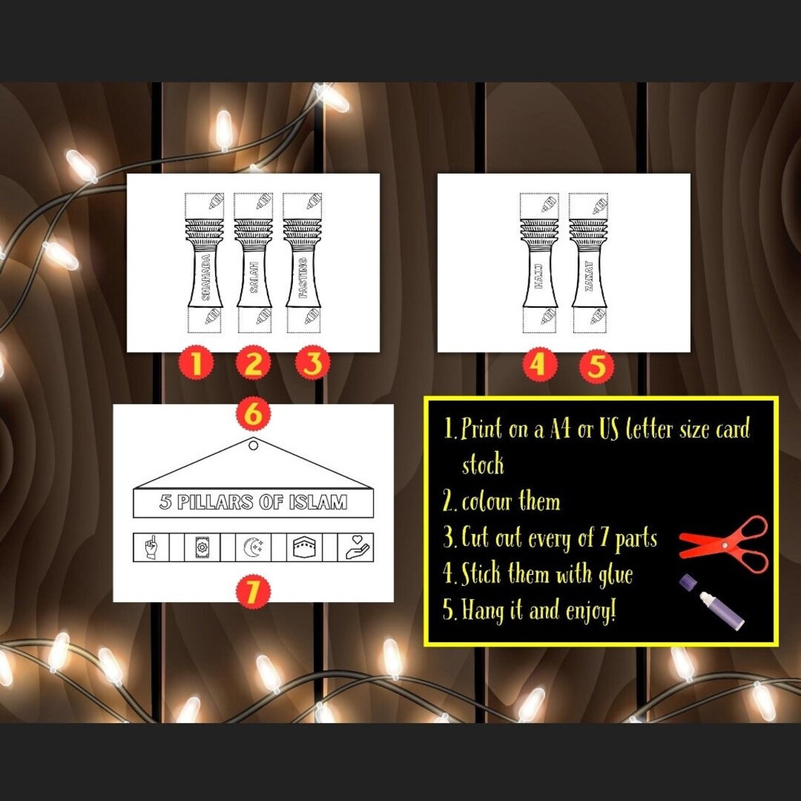 Printable 5 Pillars of Islam Crafts for Kid's Printable Islamic Kids ...