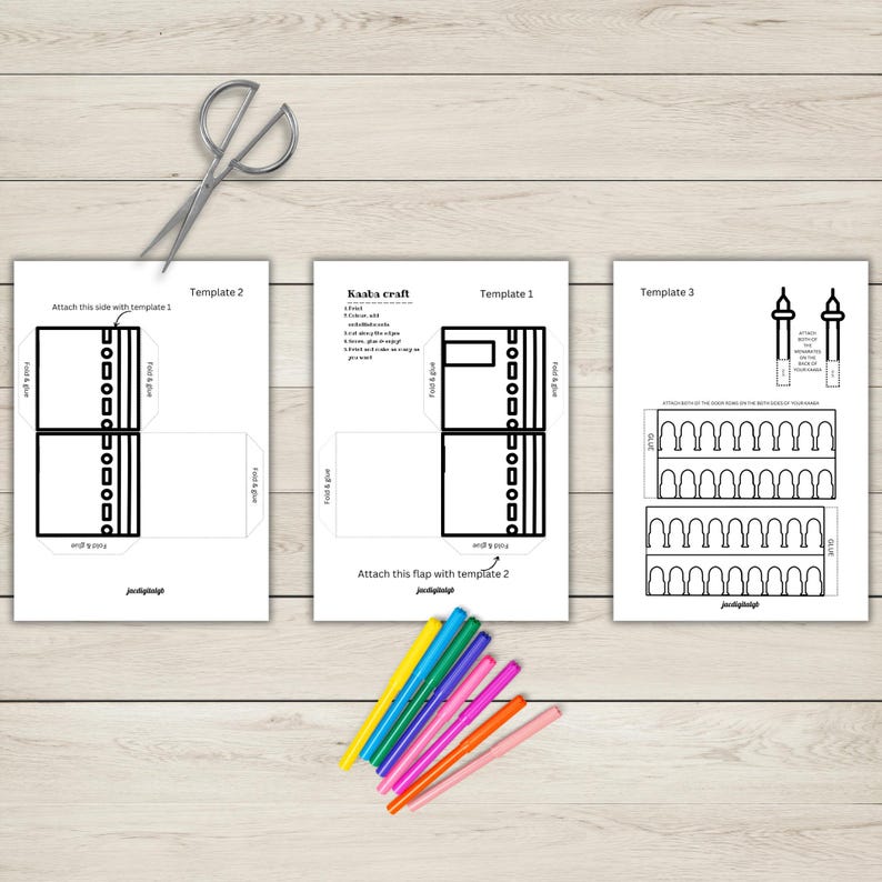 Printable Build the Kaaba Craft Printable Islamic Kid's Craft Printable ...