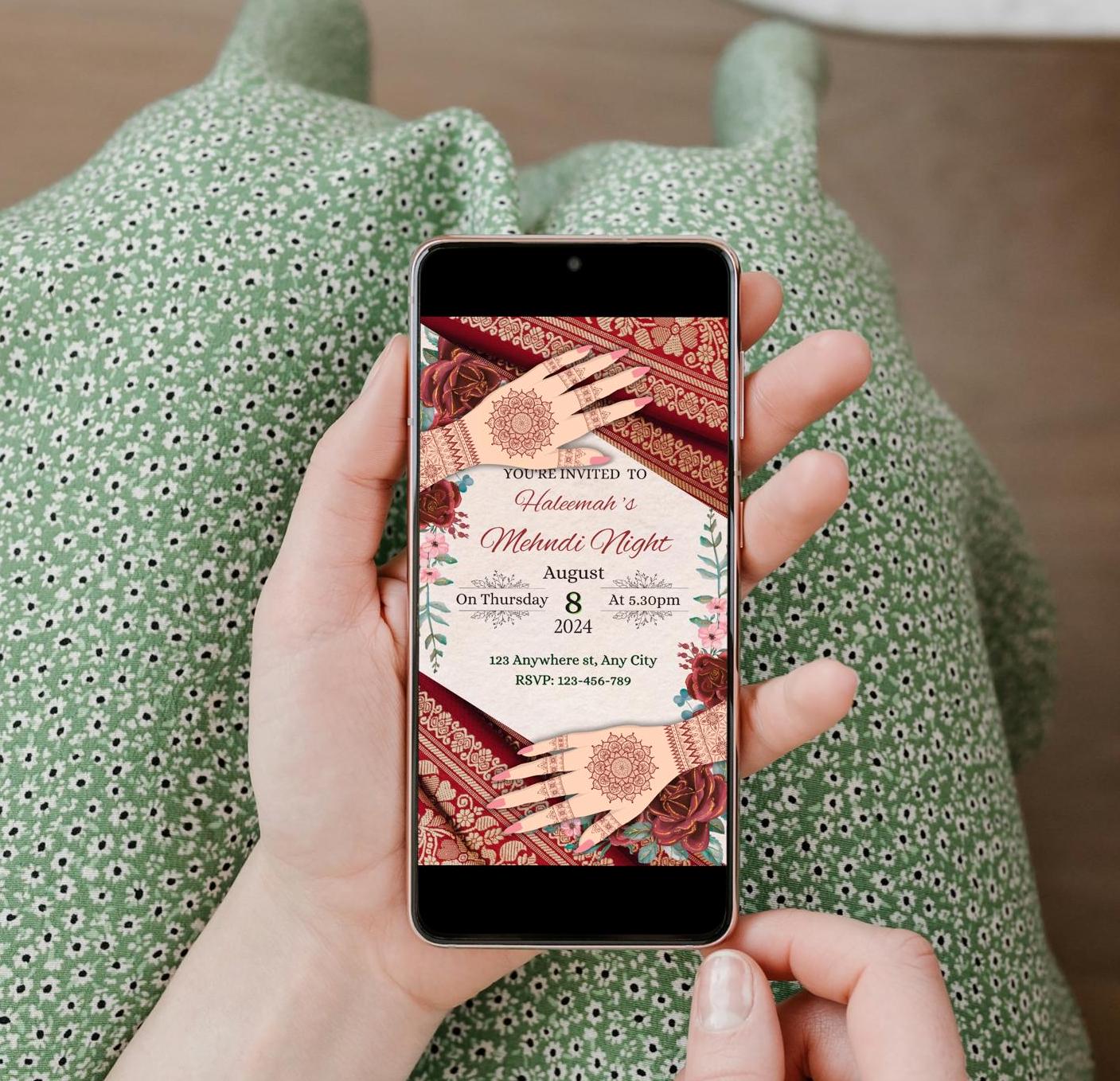 Animated Mehndi Night Invitation: Editable Video Invite (digital ...