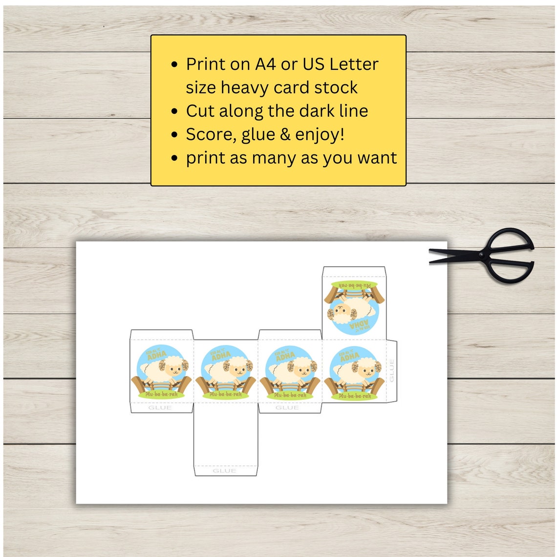 Printable Eid Al Adha Party Favor Box Printable Iftar Party Favor Box ...
