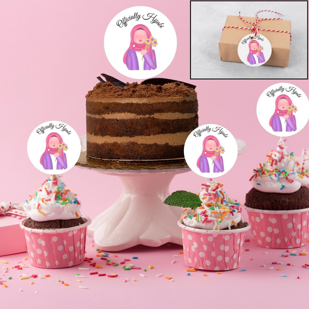 Printable Hijab Party Cake Topper & Cup Cake Topper/stickers/tags ...
