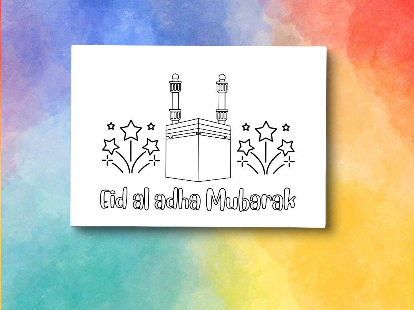 6 Eid Al Adha Malkarte druckbare DIY Eid Karte Eid Karte druckbare Eid ...