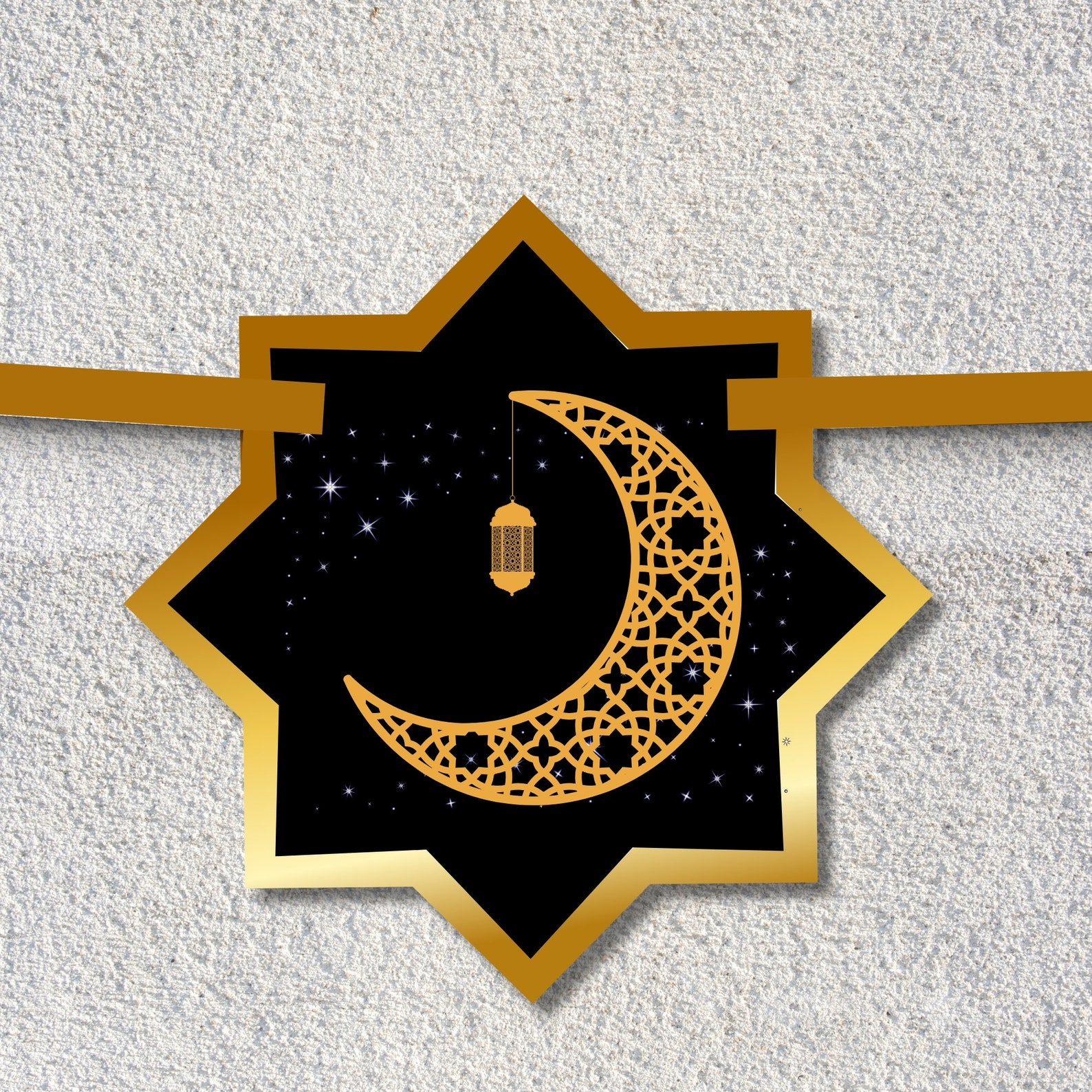 Printable Metallic Gold Eid Mubarak Banner Printable Eid Bunting ...