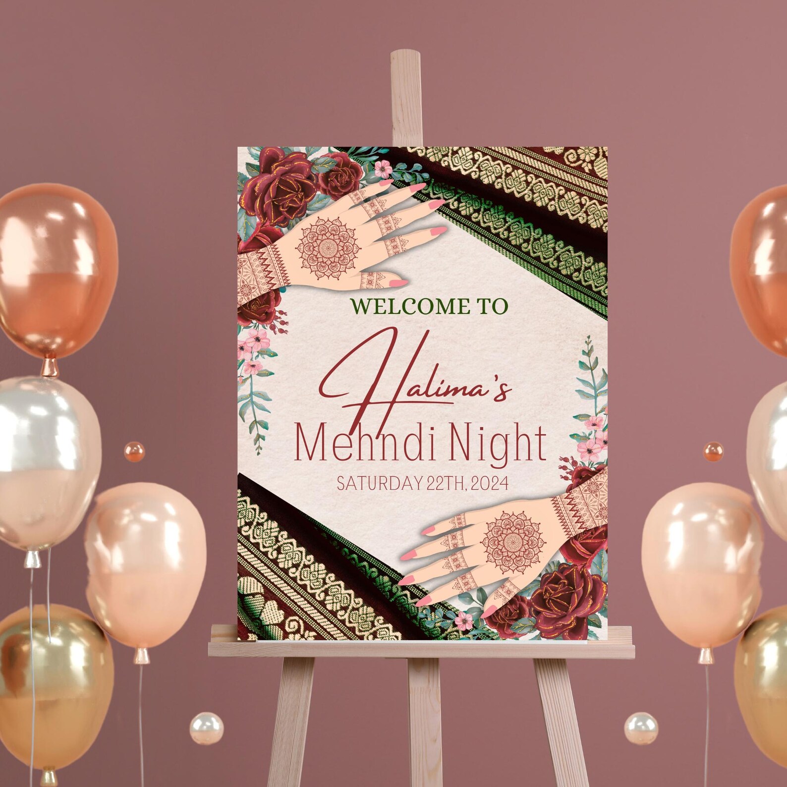 Editable Mehndi Welcome Sign Editable Mehendi Sign Mehendi Decor Sign ...