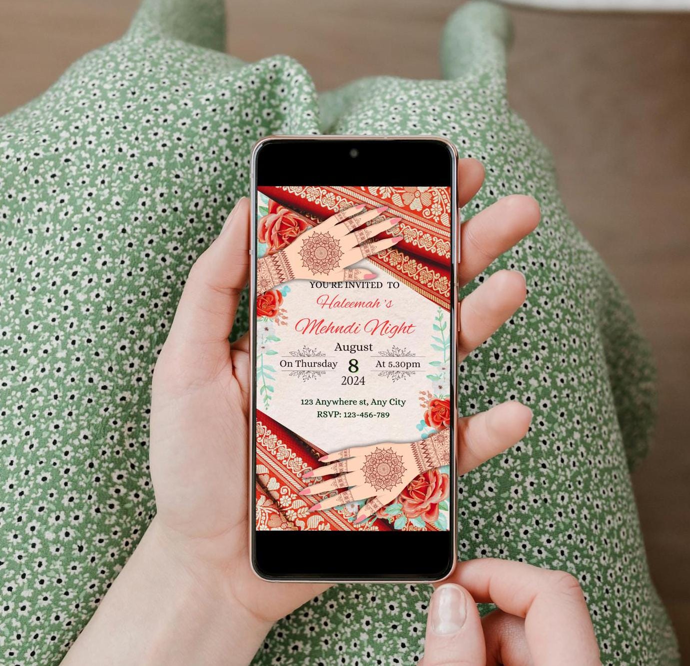Animated Mehndi Night Invitation: Editable Video Invite (digital ...