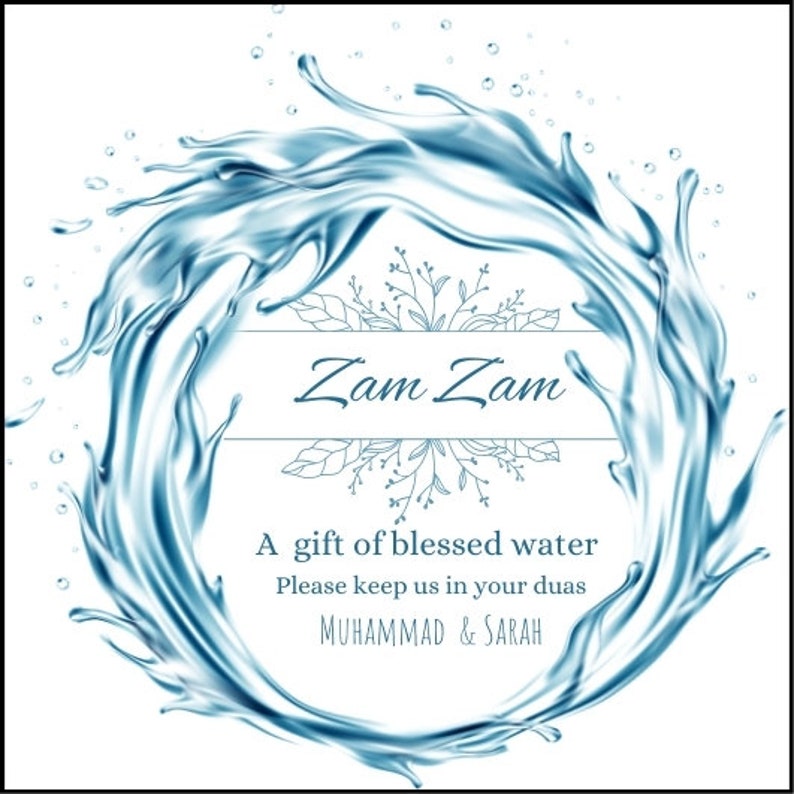 Printable Personalised Zam Zam Water Bottle Label Printable ...