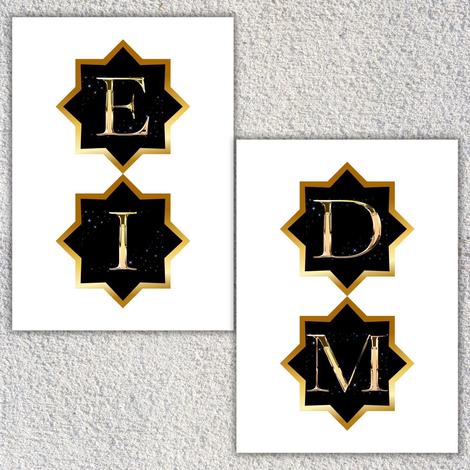 Printable Metallic Gold Eid Mubarak Banner Printable Eid Bunting ...