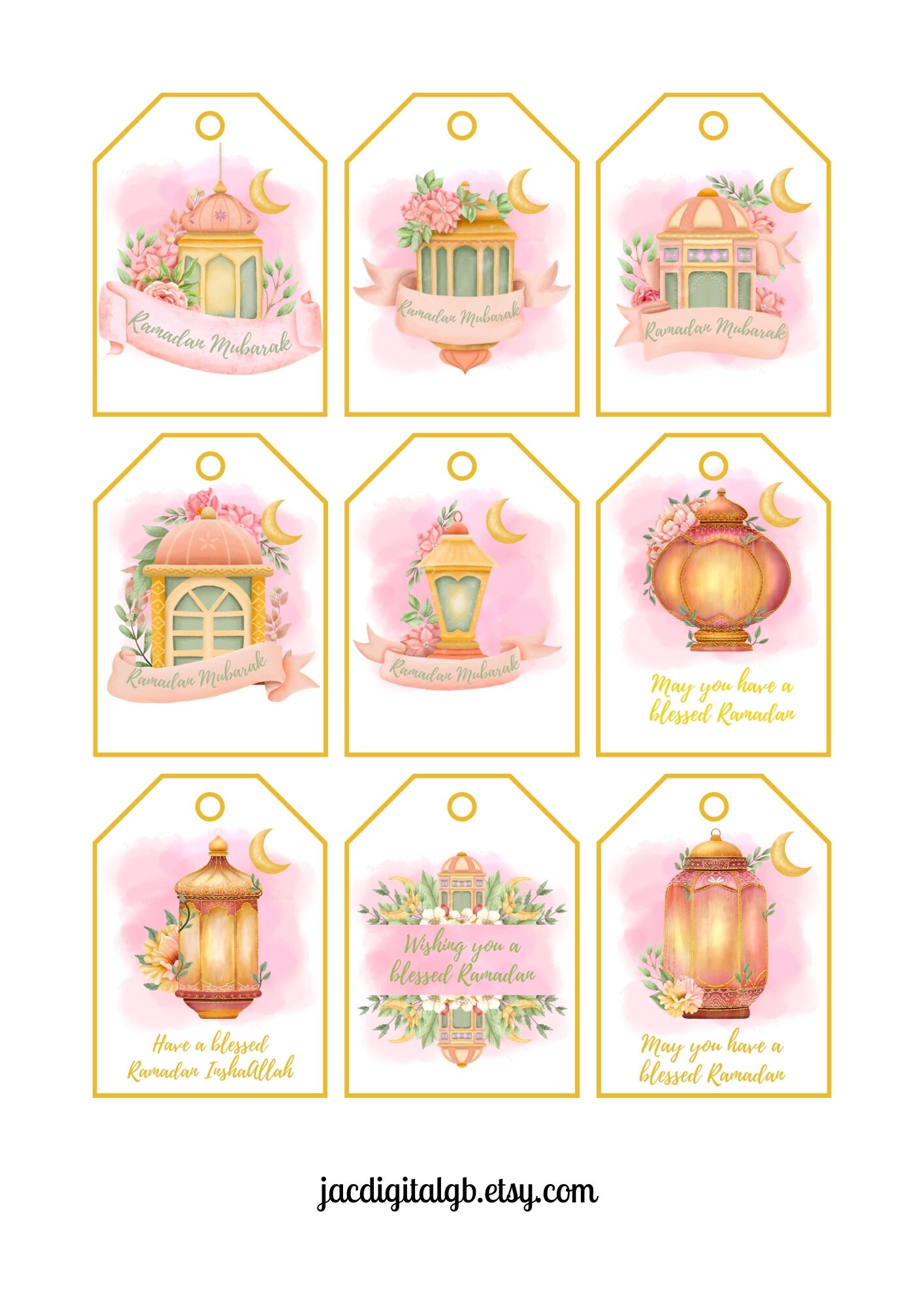 Printable Ramadan Gift Tags Printable Ramadan Mubarak Gift Tag ...