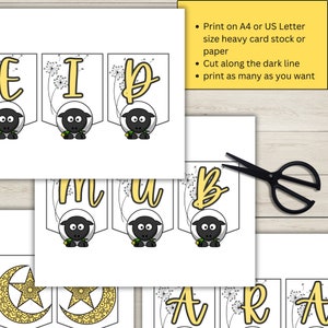 Printable Eid Al Adha Mubarak Banner Printable Eid Bunting Printable ...