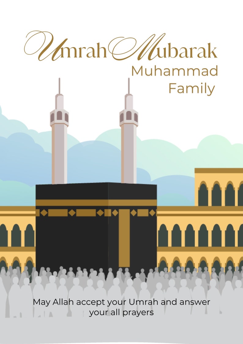 Printable Personalised Hajj/umrah Party Sign Printable Hajj Welcome ...