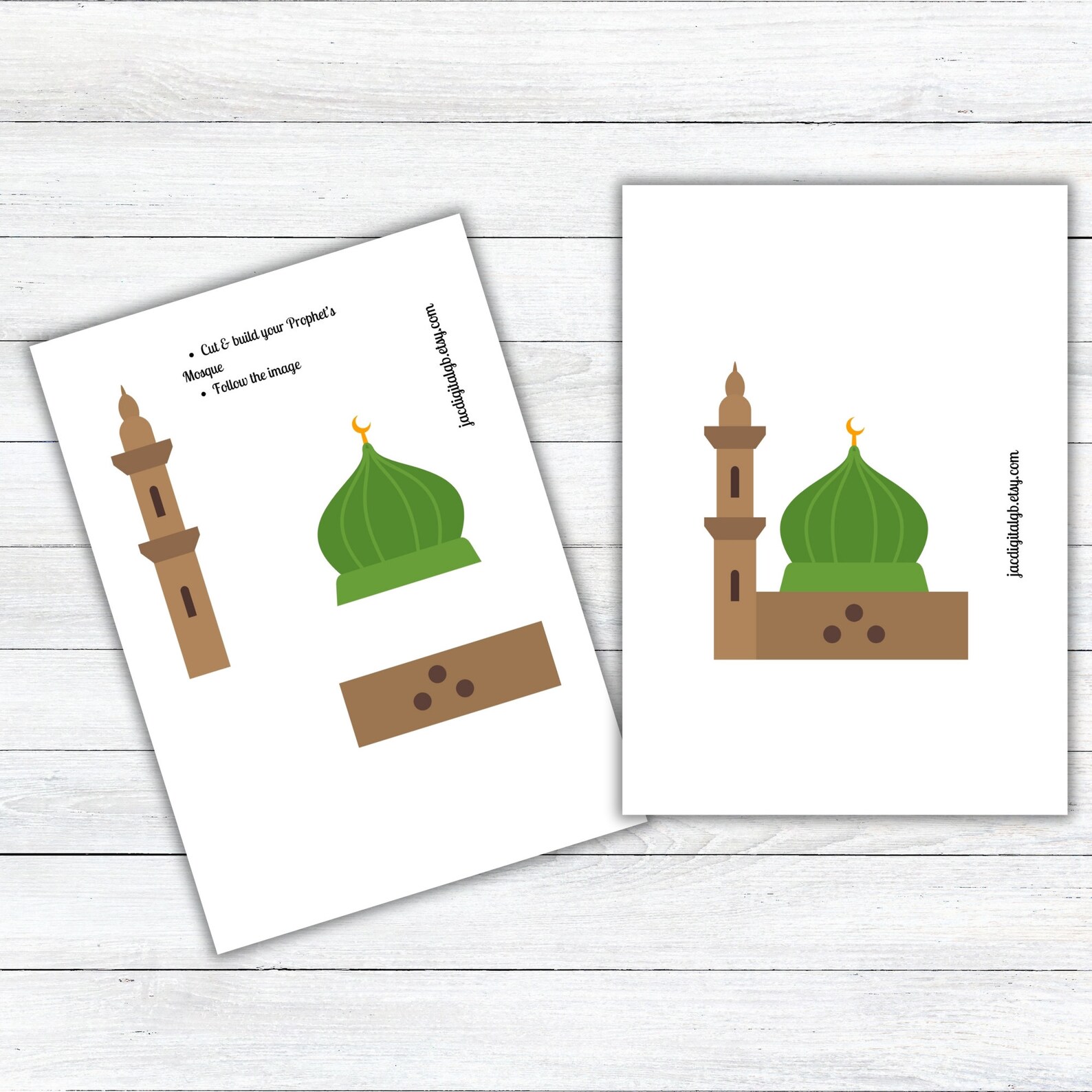 Printable Build A Mosque Craft Printable Islamic Kid's Craft Printable ...