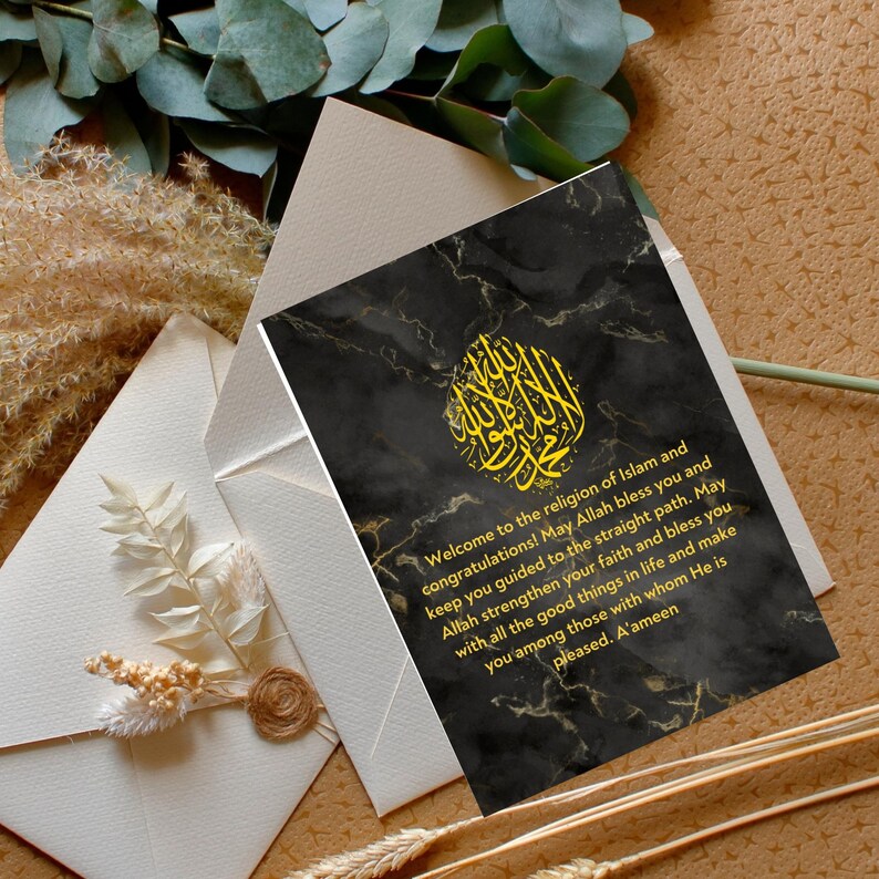 Printable Shahada Card Printable Calligraphy New Muslim Card Printable ...