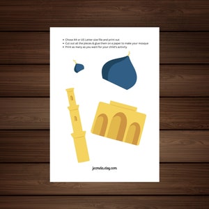 Printable Build A Mosque Craft Printable Islamic Kid's Craft Printable ...