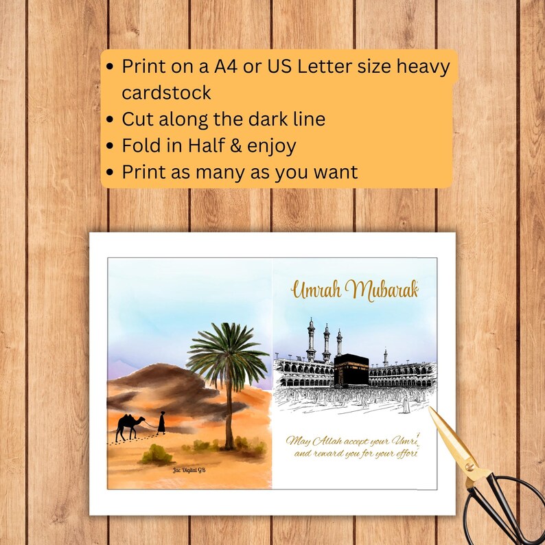 Printable Umrah Mubarak Card Printable Umrah Card Printable Digital ...