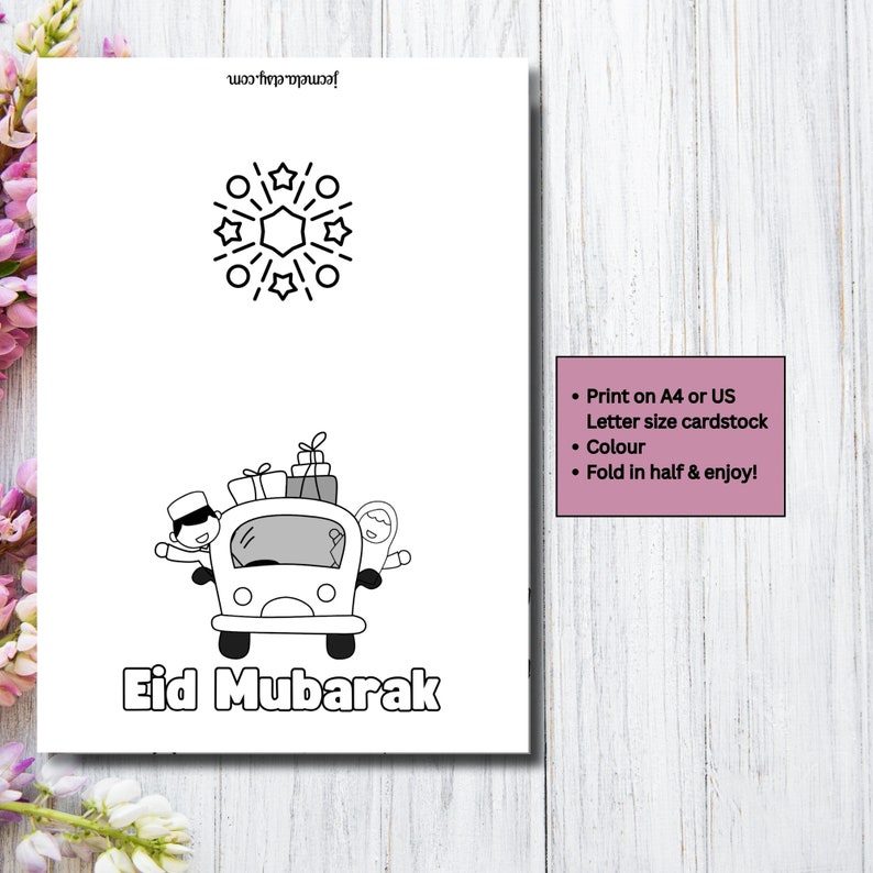 Eid Al Fitr Coloring Card Printable Eid Colouring Cards for Kids ...