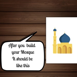 Printable Build A Mosque Craft Printable Islamic Kid's Craft Printable ...