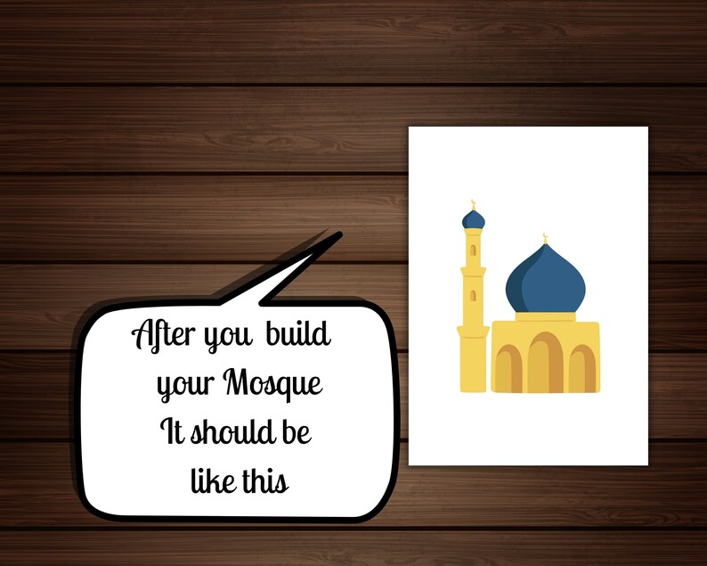 Printable Build A Mosque Craft Printable Islamic Kid's Craft Printable ...