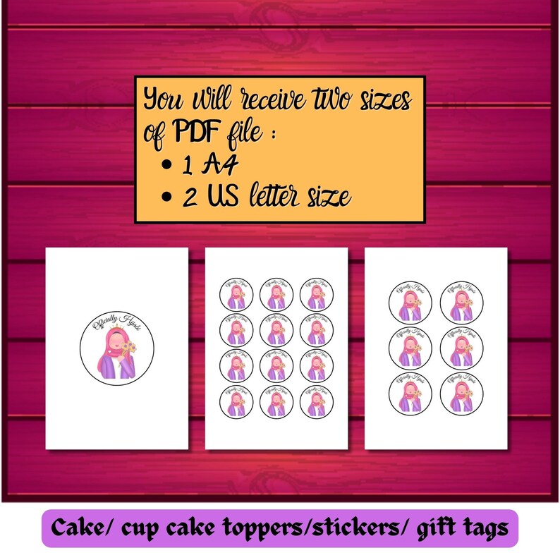 Printable Hijab Party Cake Topper & Cup Cake Topper/stickers/tags ...